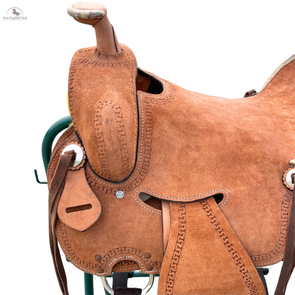 Western Border Tooled Rough Out Barrel Saddle - NewEngland Tack